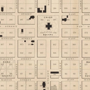 1888 Map of Raleigh North Carolina - Etsy