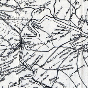 1897 Map of Grayson County Virginia Family Names Genealogy - Etsy