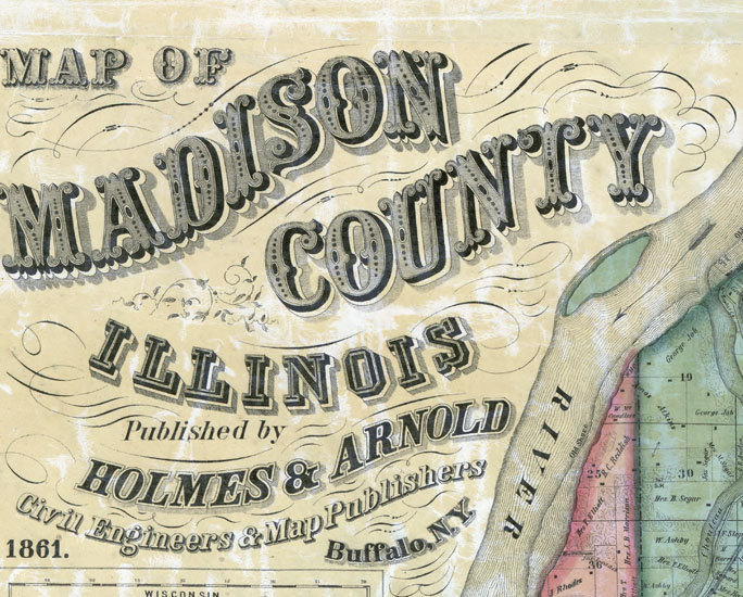 1861 Farm Line Map of Madison County Illinois Edwardsville - Etsy