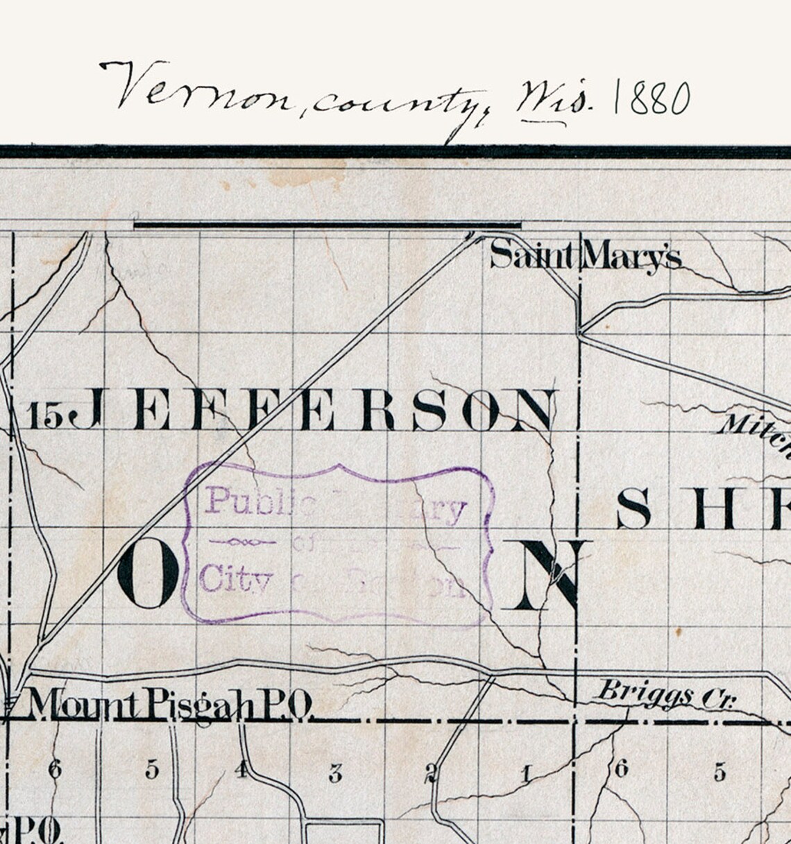 1880 Map of Vernon County Wisconsin | Etsy