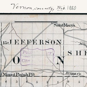1880 Map of Vernon County Wisconsin - Etsy