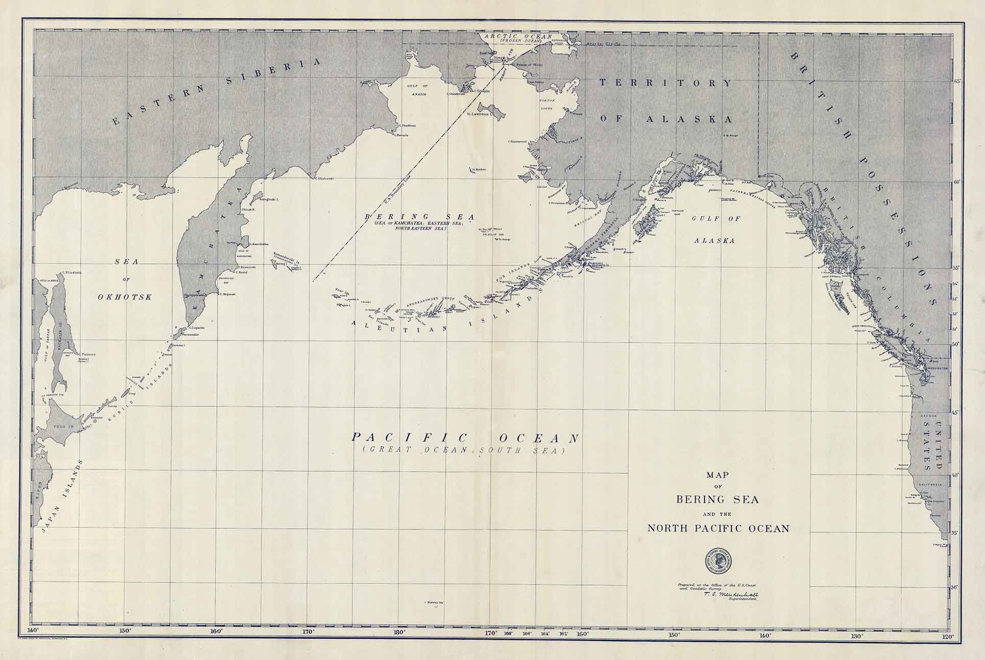 North Pacific Ocean Map With Islands