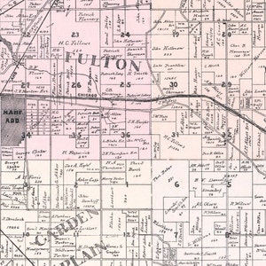 1896 Farm Line Map of Whiteside County Illinois Fulton - Etsy