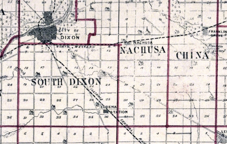 1874 Map of Lee County Illinois - Etsy UK
