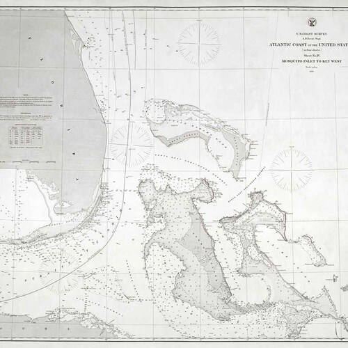 1871 Nautical Map of Key West Harbor Florida - Etsy