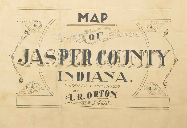 1902 Farm Line Map of Jasper County Indiana - Etsy