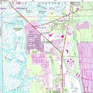 1992 Topo Map of Jacksonville Beach Florida - Etsy