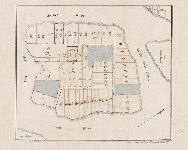 1834 Map of Great Barn Island New York - Etsy