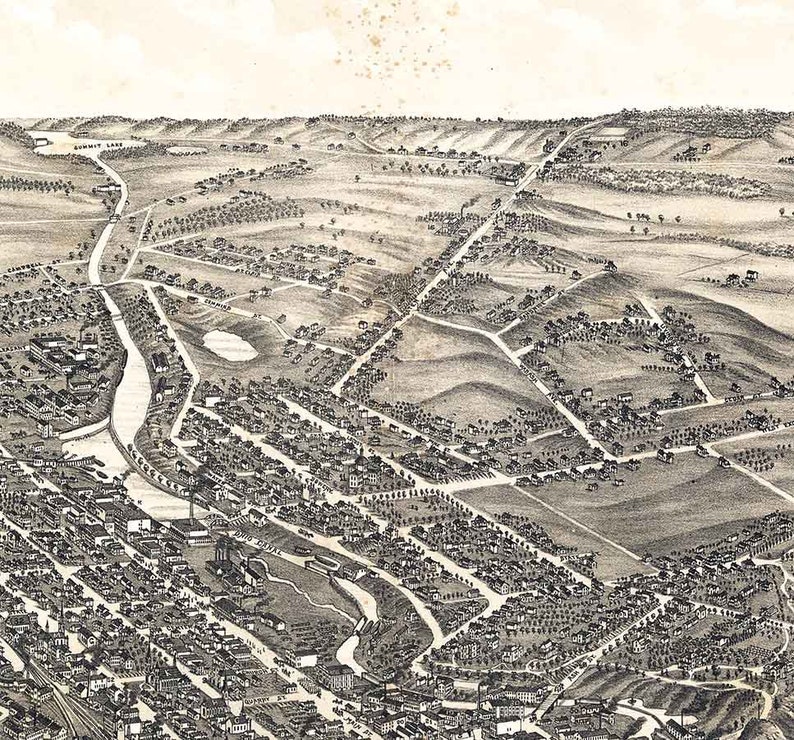 1882 Panoramic Map of Akron Summit County Ohio | Etsy