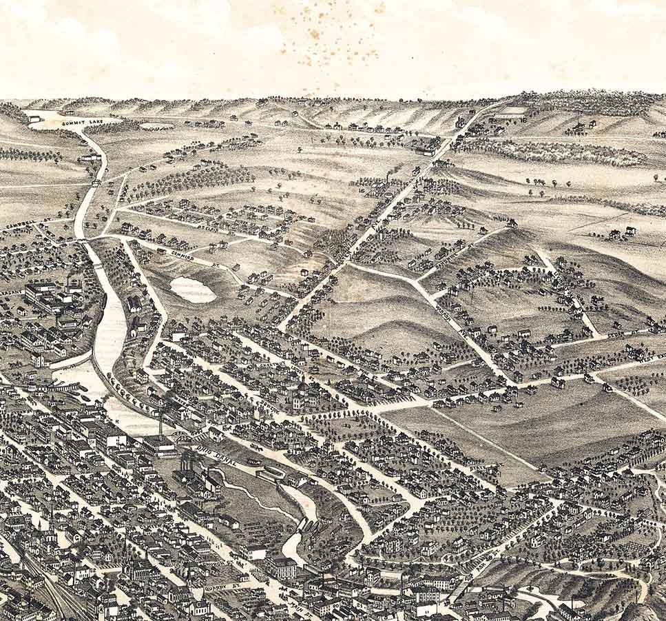 1882 Panoramic Map of Akron Summit County Ohio - Etsy