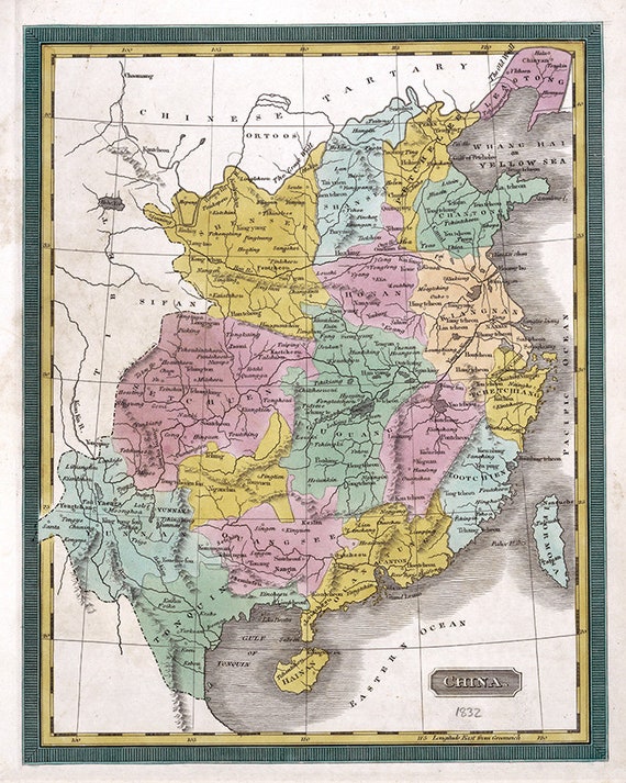 1832 Map of China - Etsy