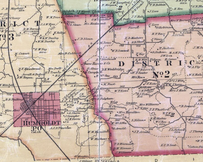 1877 Map Of Gibson County Tennessee Humbolt Etsy