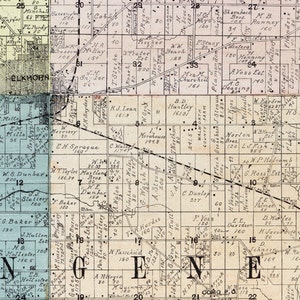 1900 Map of Walworth County Wisconsin - Etsy