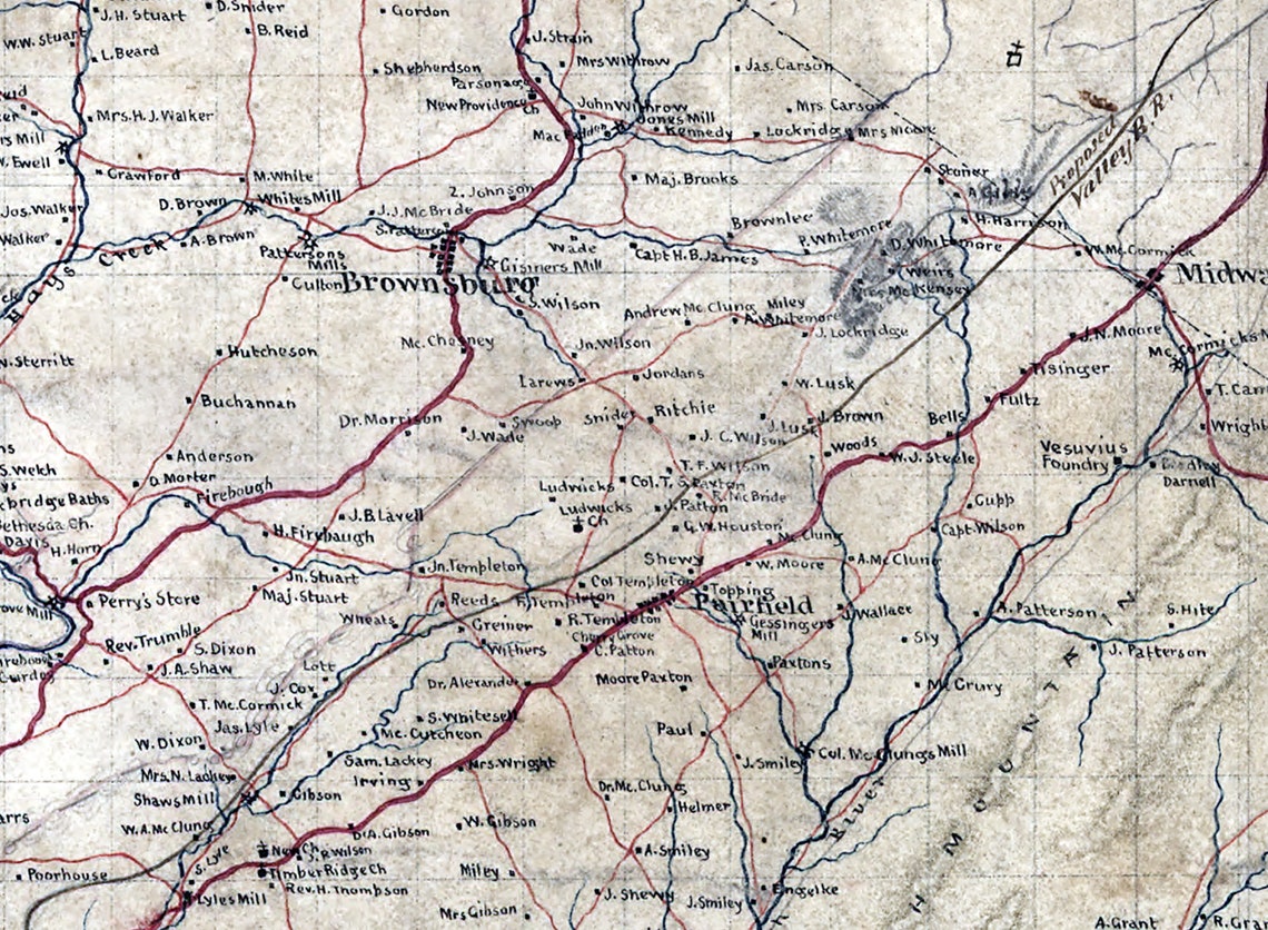 1861 Map of Rockbridge County Virginia - Etsy