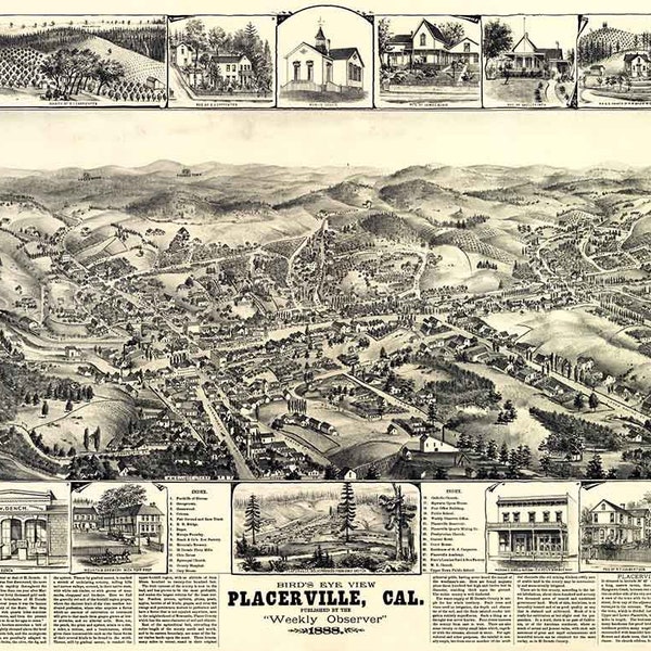 Map of Placerville - Etsy