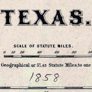 1858 Map of Texas - Etsy