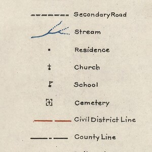 1935 Map of Houston County Tennessee - Etsy
