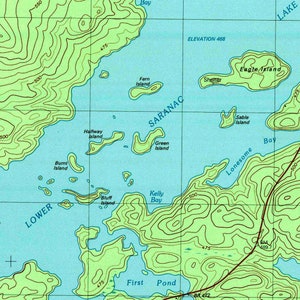 2001 Map of Lower Saranac Lake New York - Etsy