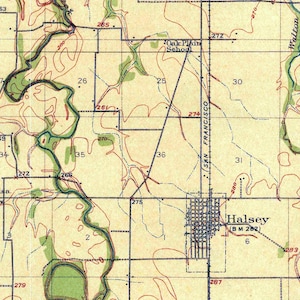 1912 Topo Map of Halsey Oregon - Etsy