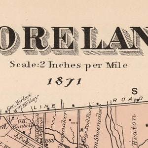 1871 Map of Moreland Township Montgomery County Pennsylvania - Etsy