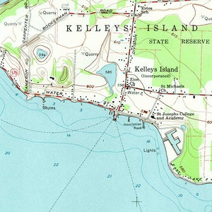 1959 Topo Map of Kelleys Island Ohio Lake Erie Islands - Etsy