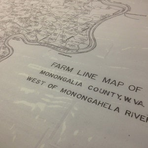 Monongalia County WV Farm Line Map Showing Oil and Gas Well Locations ...