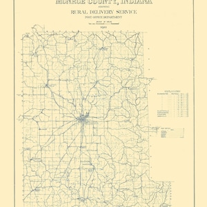 1911 Map of Monroe County Indiana - Etsy