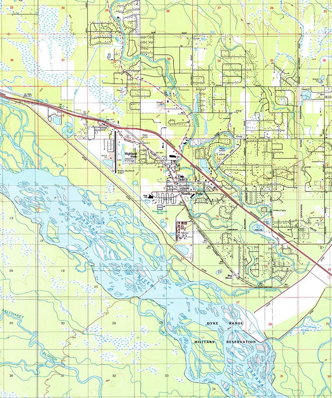 1992 Map of North Pole Alaska - Etsy