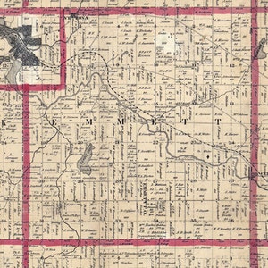 1858 Farm Line Map of Calhoun County Michigan Battle Creek Marshall - Etsy