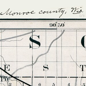 1880 Map of Monroe County Wisconsin - Etsy