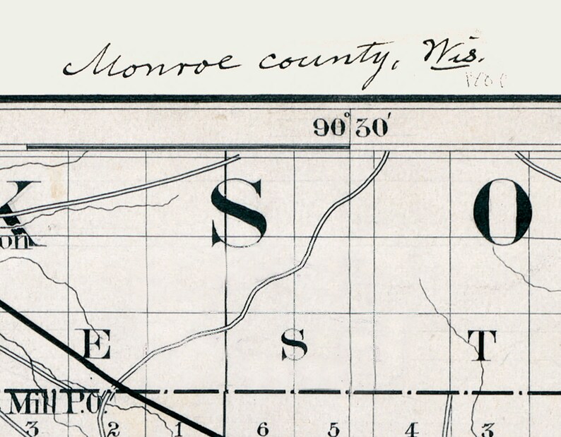 1880 Map of Monroe County Wisconsin - Etsy