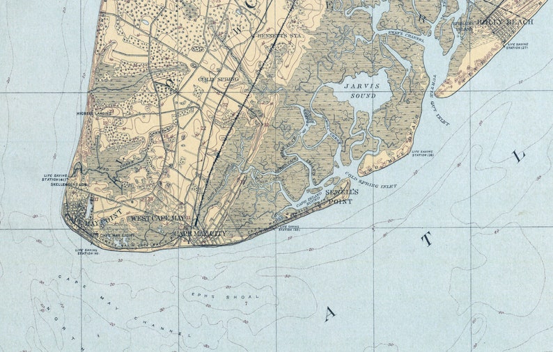 1888 Map of Cape May New Jersey - Etsy