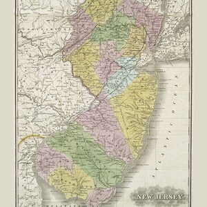 1834 Map of New Jersey - Etsy