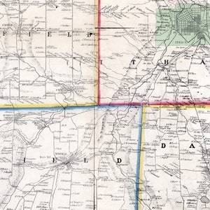 1853 Map of Tompkins County New York From Actual Surveys - Etsy