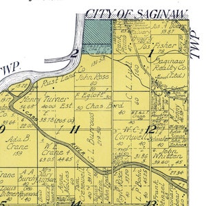 1916 Map of Spaulding Township Saginaw County Michigan - Etsy