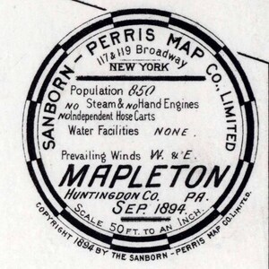 1894 Town Map of Mapleton Huntingdon County Pennsylvania - Etsy