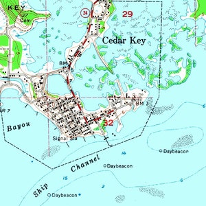 1963 Map of Cedar Key Florida - Etsy