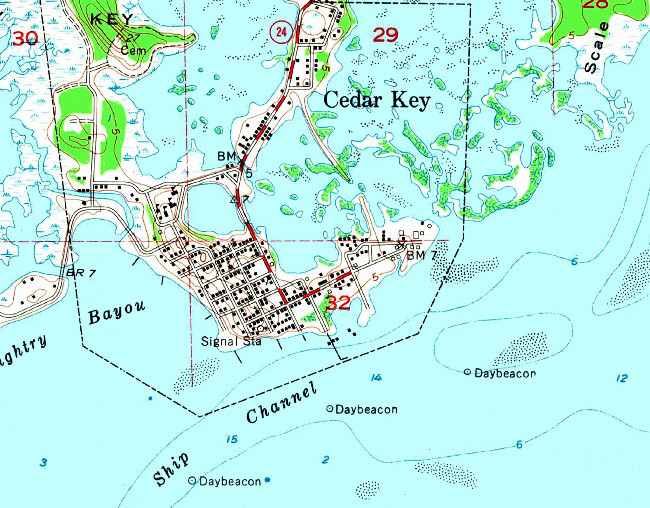 1963 Map of Cedar Key Florida - Etsy