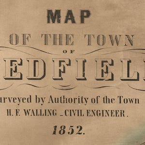 1852 Map of Medfield Massachusetts - Etsy