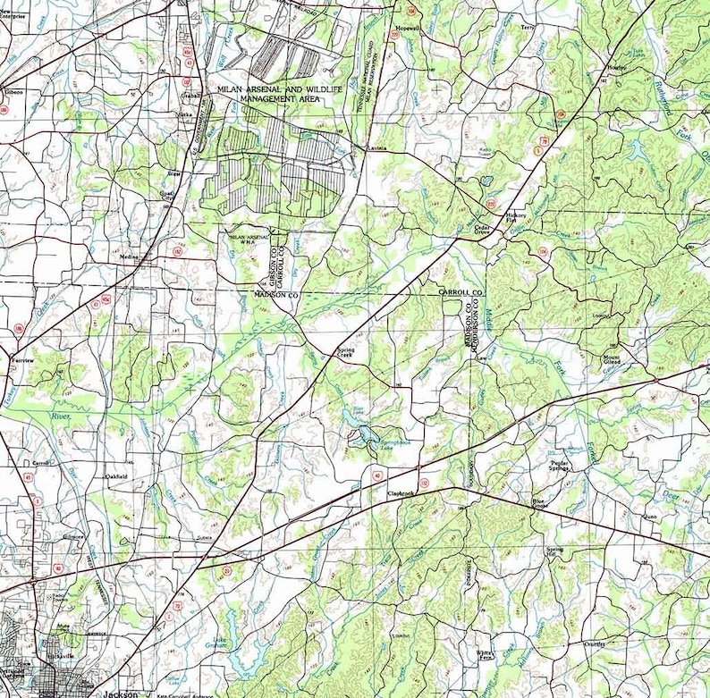 1986 Topo Map of Milan Tennessee Humboldt Jackson | Etsy