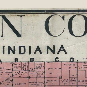 1903 Farm Line Map of Tipton County Indiana - Etsy