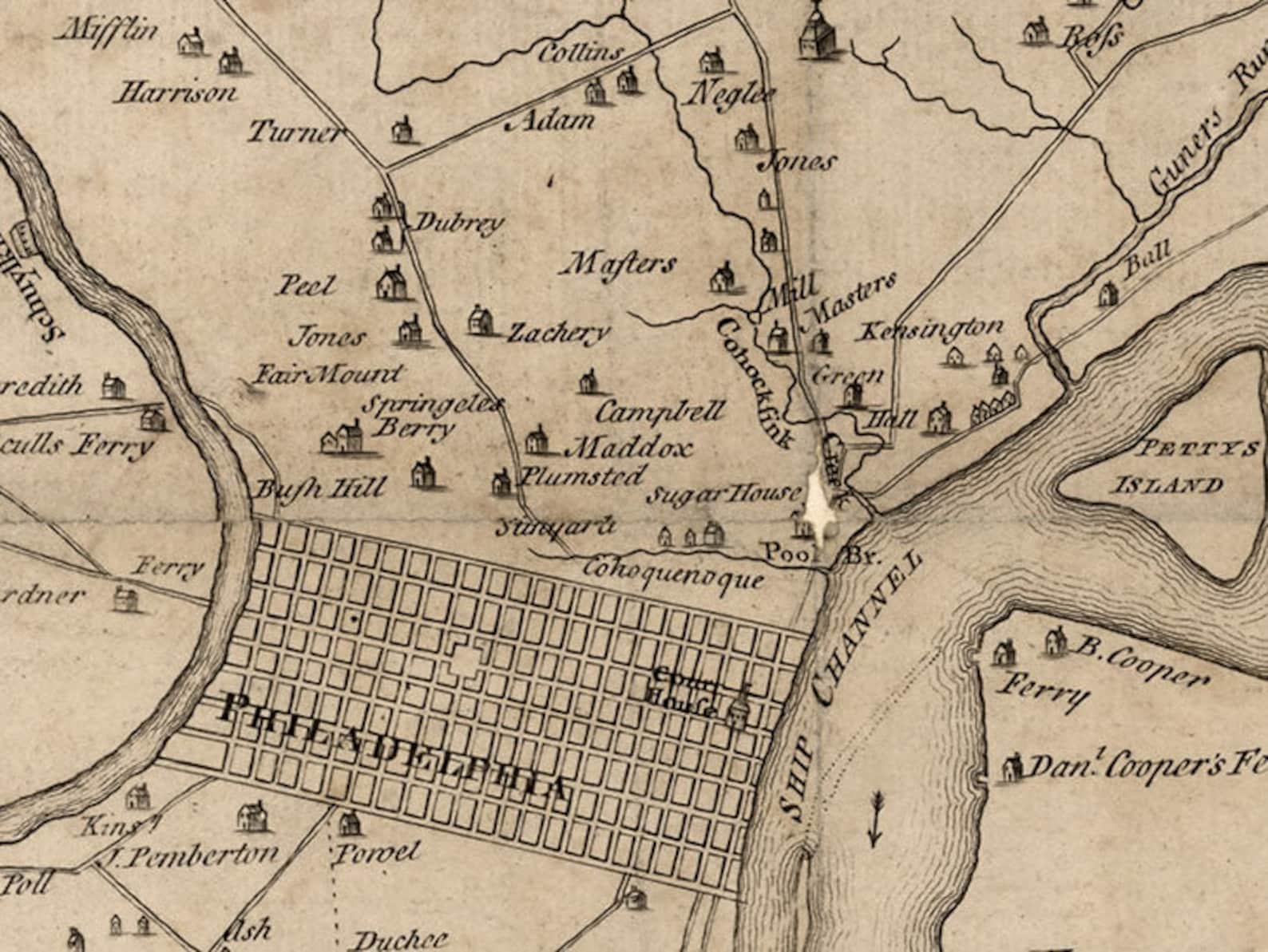 1753 Map of Philadelphia Pennsylvania - Etsy