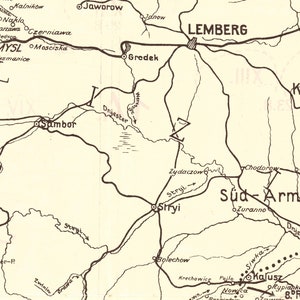 1918 Map of Carpathian Galicia Austria Hungary Lemberg WW1 - Etsy
