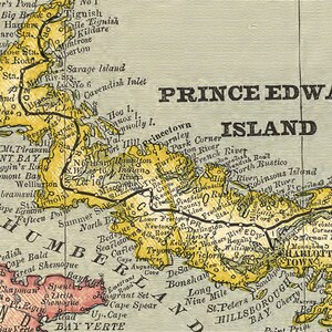 1881 Map of Nova Scotia New Brunswick and Prince Edward Island Canada ...