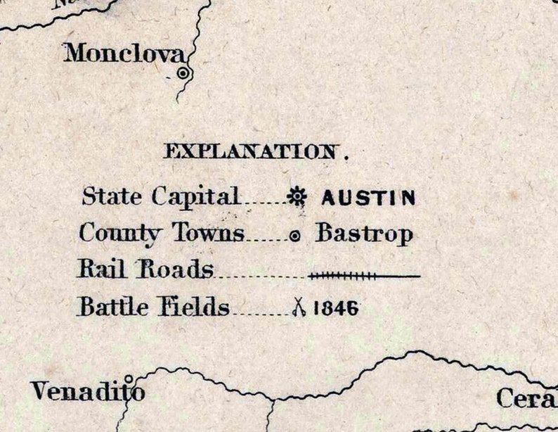 1858 Map of Texas - Etsy