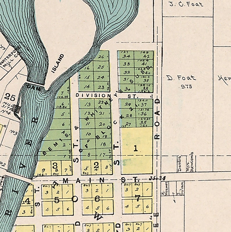 1908 Town Map of Waterford Racine County Wisconsin - Etsy