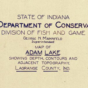 1925 Map of Adam Lake Lagrange County Indiana - Etsy