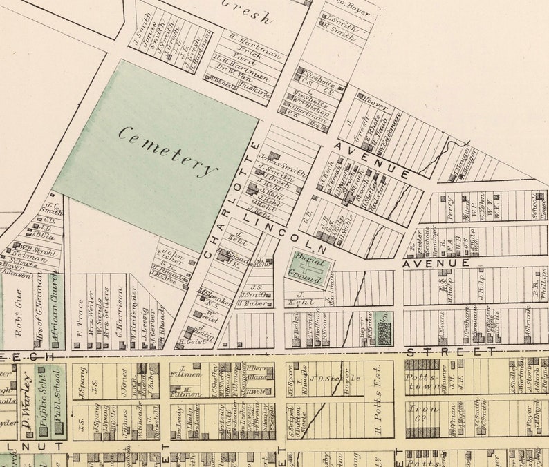 1871 Map of Pottstown Montgomery County Pennsylvania - Etsy