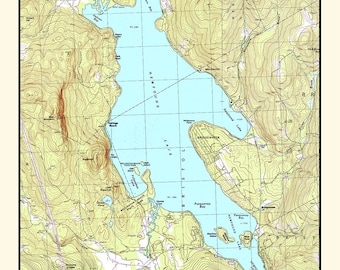 Newfound Lake 1927 Old Topographic Map by USGS Custom Composite Reprint ...