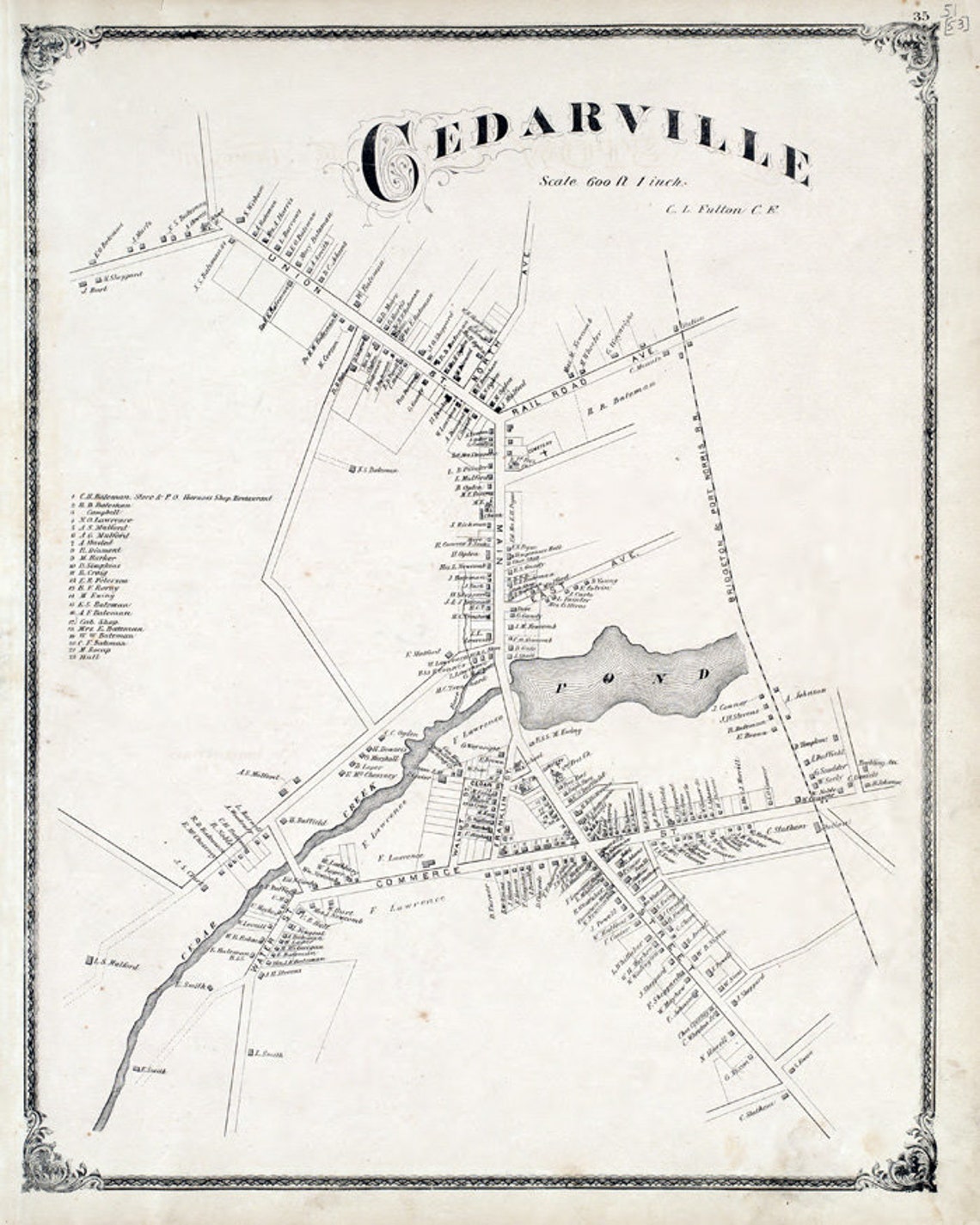 1876 Map of Cedarville Cumberland County New Jersey - Etsy